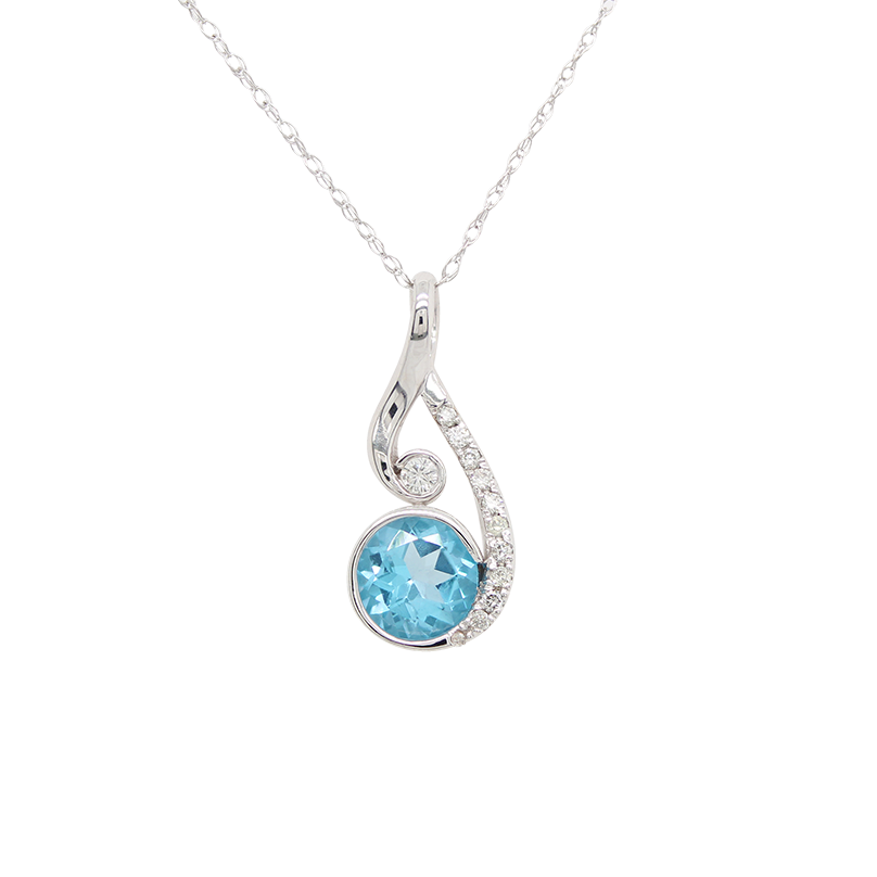 Glacier Blue Topaz Pendant Lillianes Jewelry